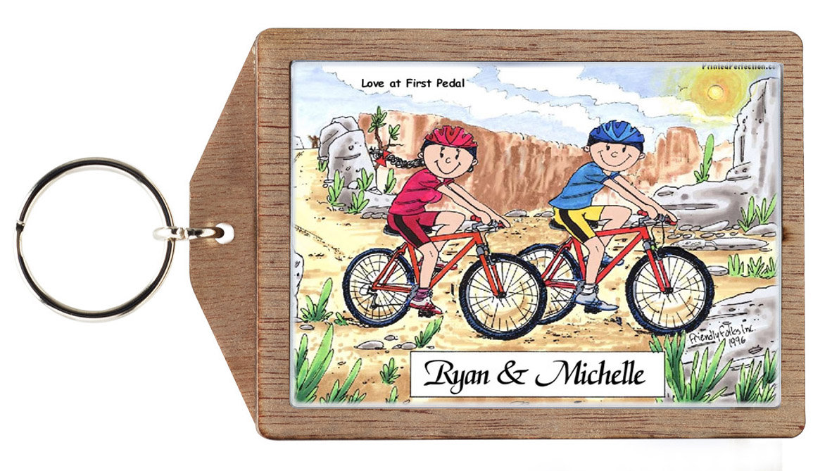 Printed Perfection Personalized Mountain Bike Couple Key Chain | Wayfair