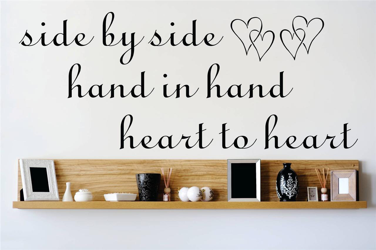 Design With Vinyl Side By Side Hand In Hand Heart To Heart Wall Decal ...