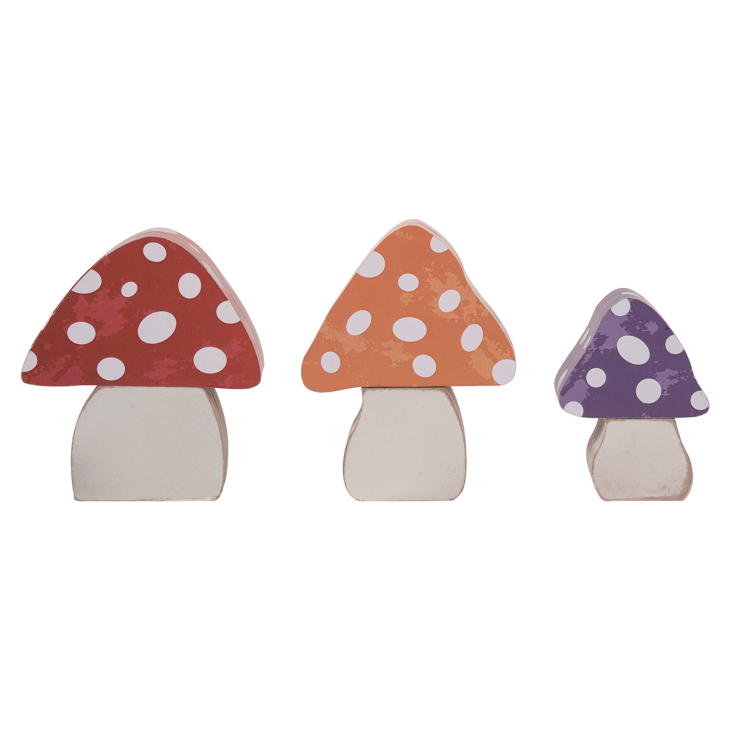 Gracie Oaks Julyn 3 Piece Pahal Wood Chunky Mushroom Sculpture Set ...