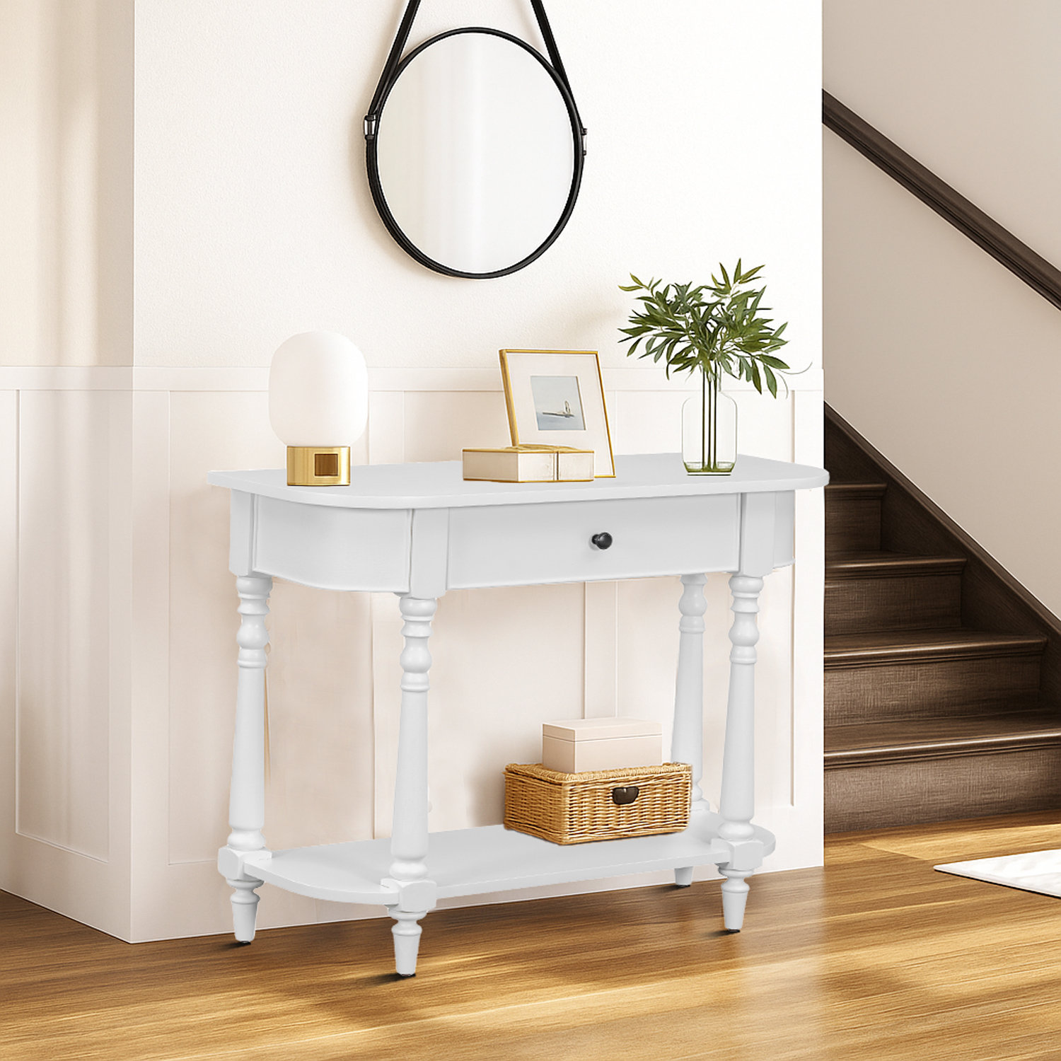 DANGTUWEIFENG Traditional Wooden entry table console table with drawers ...