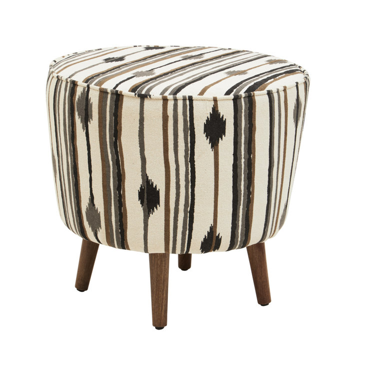 Natur Pur Seward 50cm Wide Round Striped Footstool Ottoman | Wayfair.co.uk