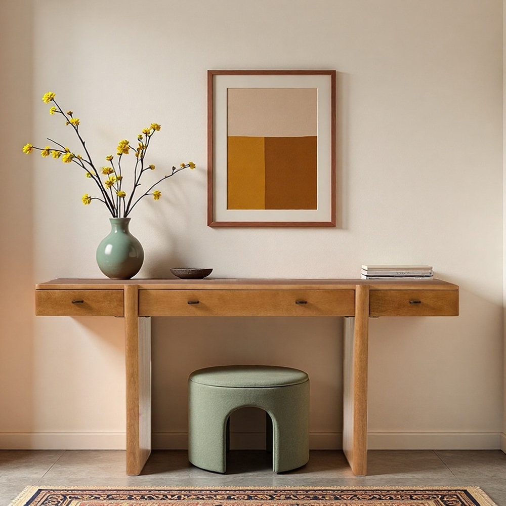 Corrigan Studio® Scandinavian Minimalist Solid Wood Console Table | Wayfair