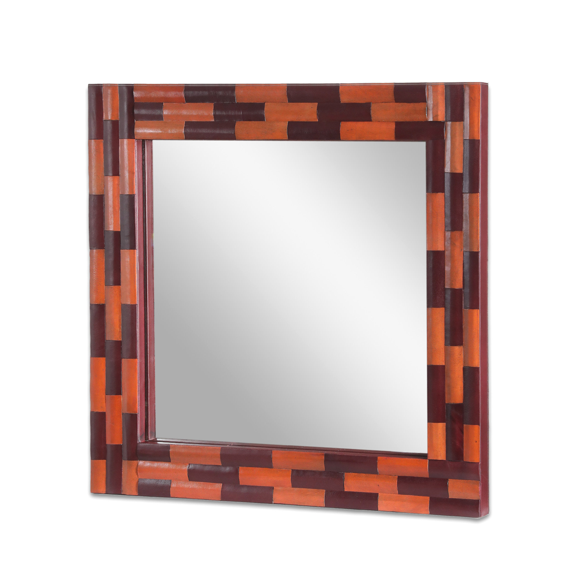 Ebern Designs Wall Mirror Square ( TC Goat Leather) | Wayfair