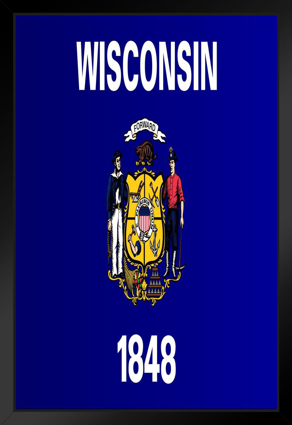 Red Barrel Studio Wisconsin State Flag Madison Milwaukee Badger State ...