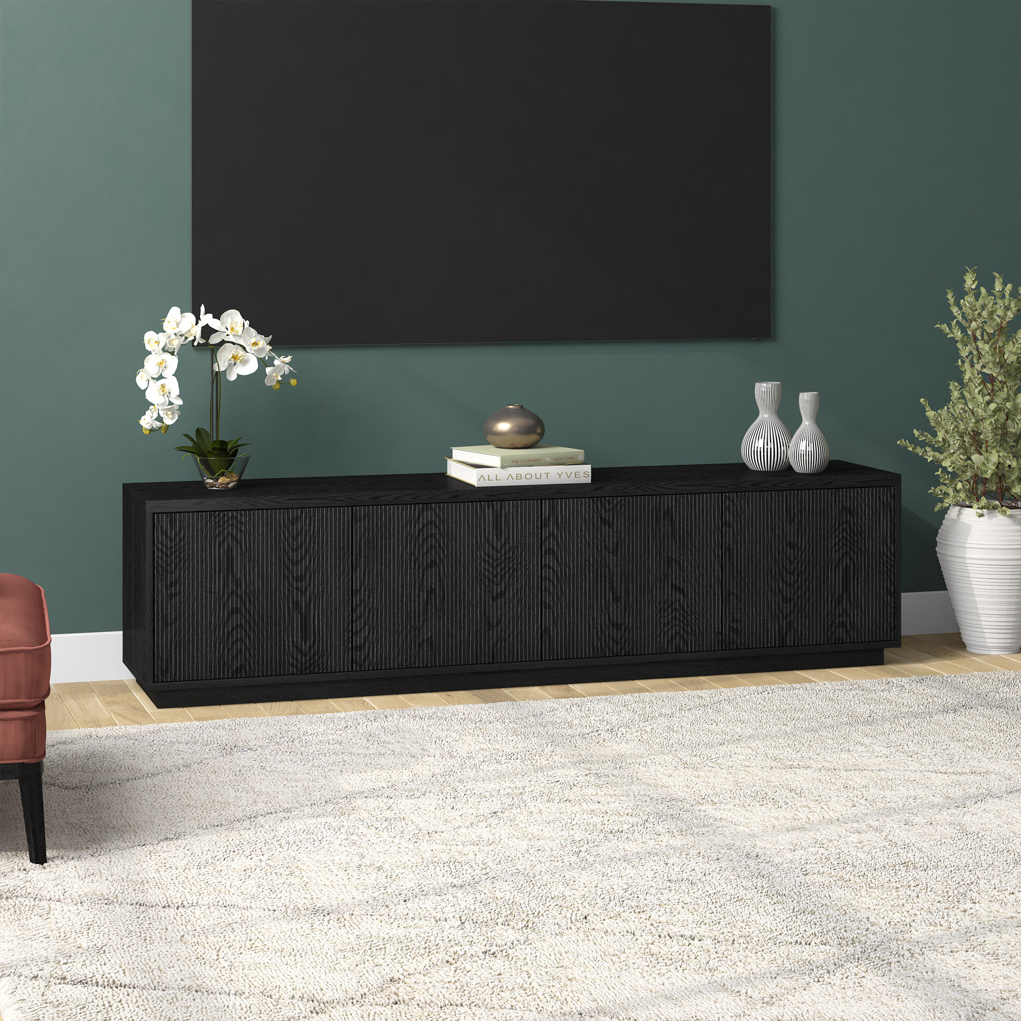 Wade Logan Hanson Denilah Rectangular TV Stand for TV's up to 85 ...