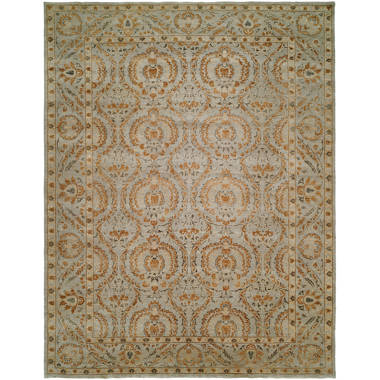 Wildon Home® Hand Knotted Wool Damask Rug | Wayfair