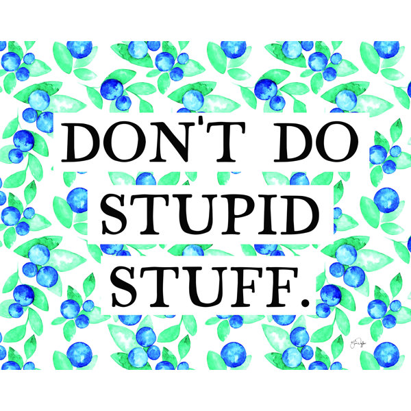 Trinx " Don't Do Stupid Stuff " | Wayfair