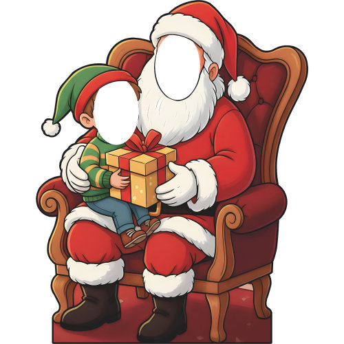 Wet Paint Printing SS11300 Cartoon Sitting Santa Christmas Stand In ...