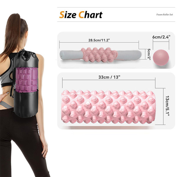 COFVIAL 3 in 1 Foam Roller Set Trigger Point Foam Roller, Massage ...