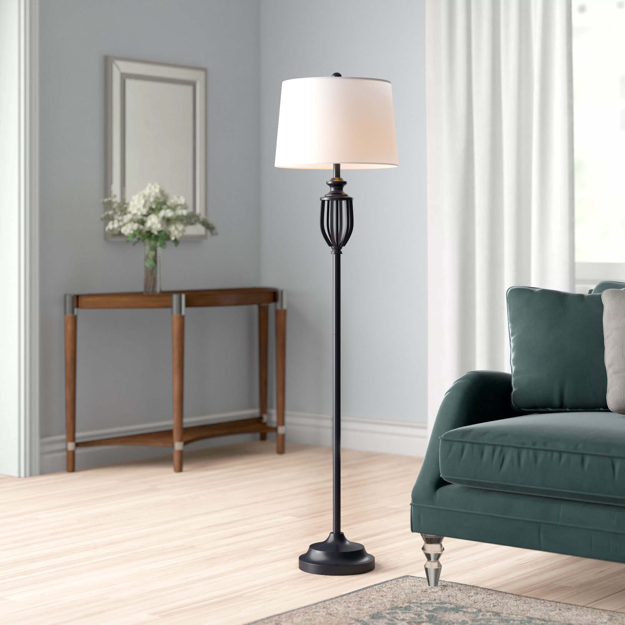 Lark Manor Aaban 59'' Black Traditional Floor Lamp & Reviews - Wayfair ...