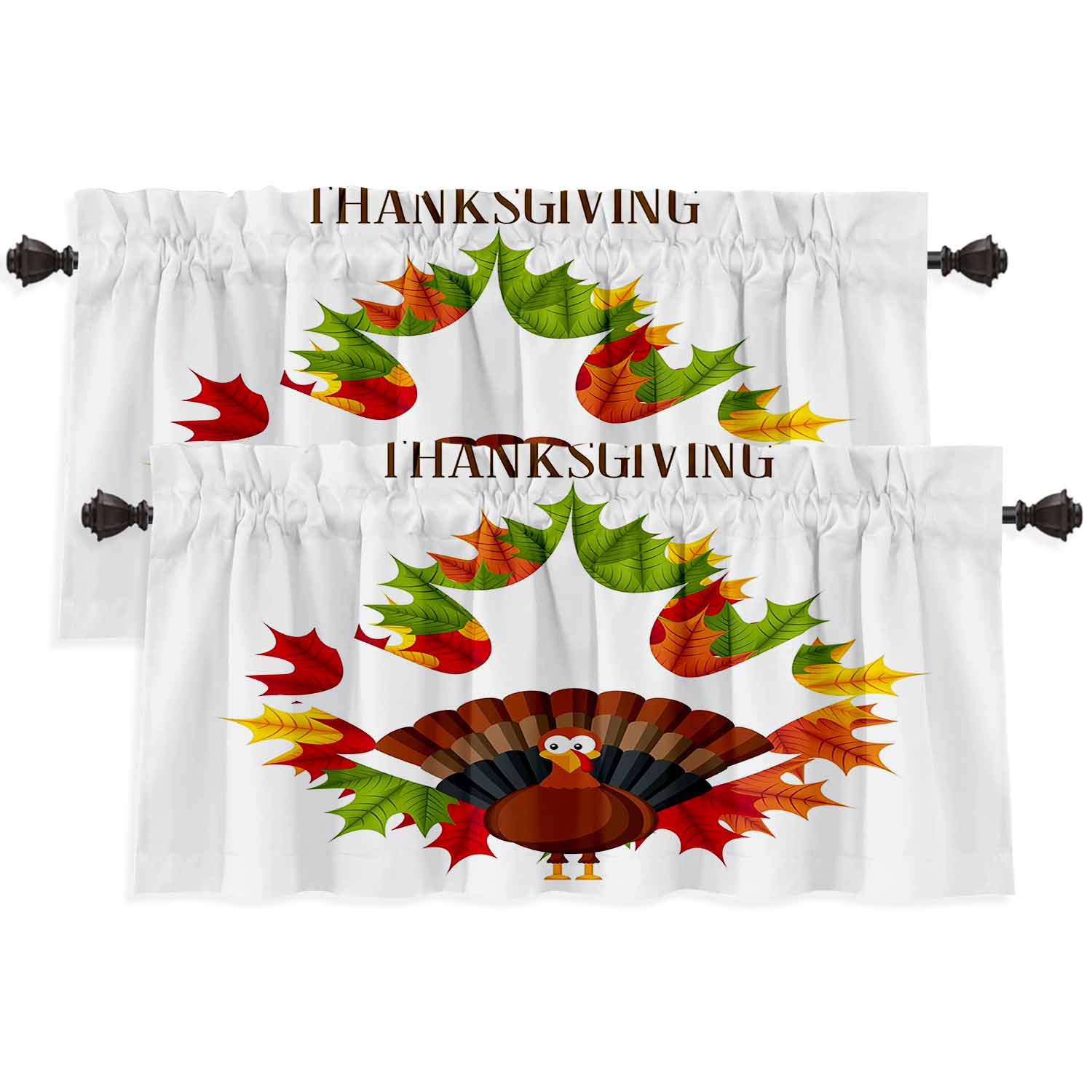 Ophelia & Co. Orange 52"W Happy Thanksgiving with Cartoon Window ...