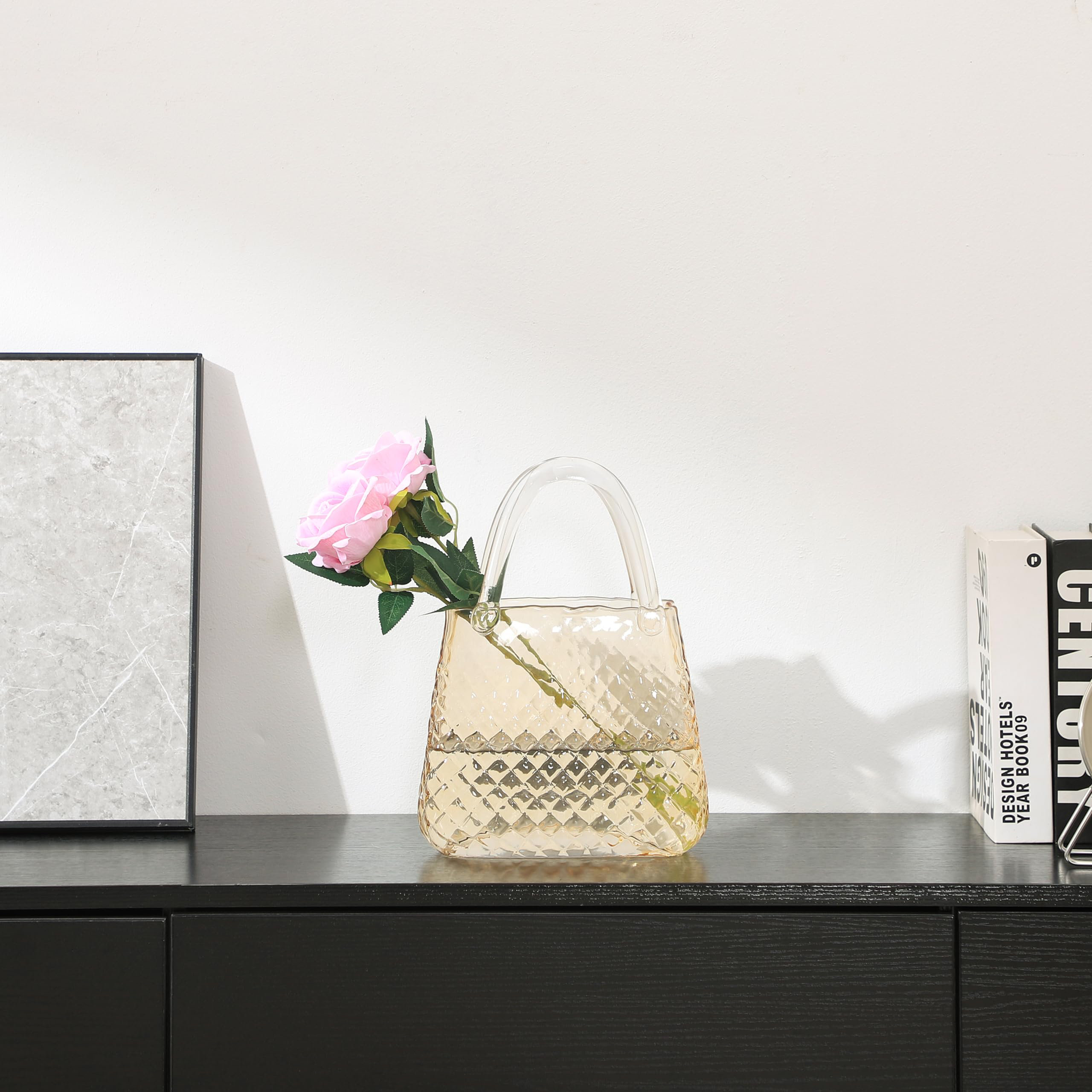 Mercer41 Purse Vase, Glass Bag Vase, Glass Purse Vase For Flowers ...