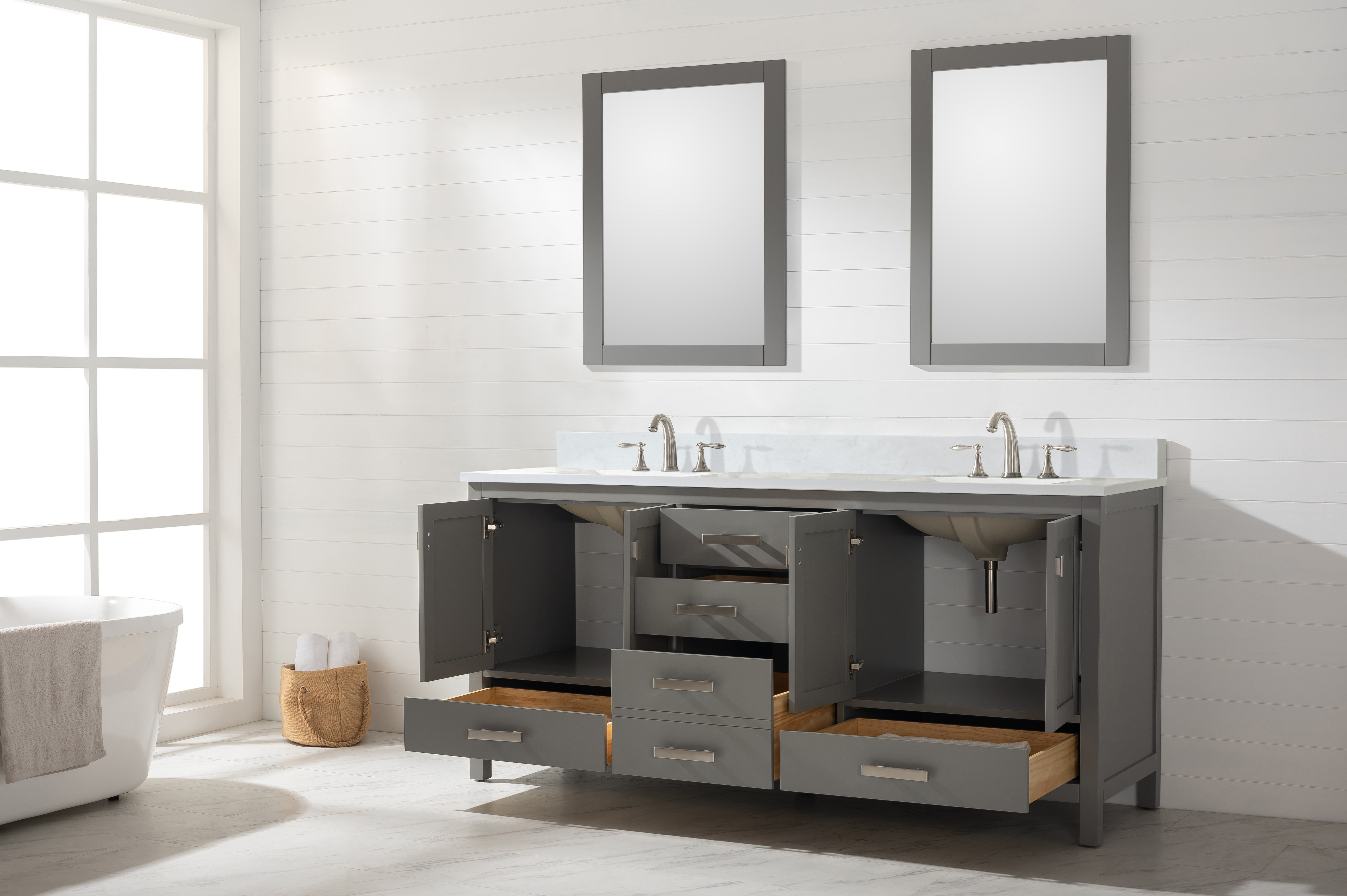 Design Element Oberlander 72" Double Bathroom Vanity Set & Reviews ...