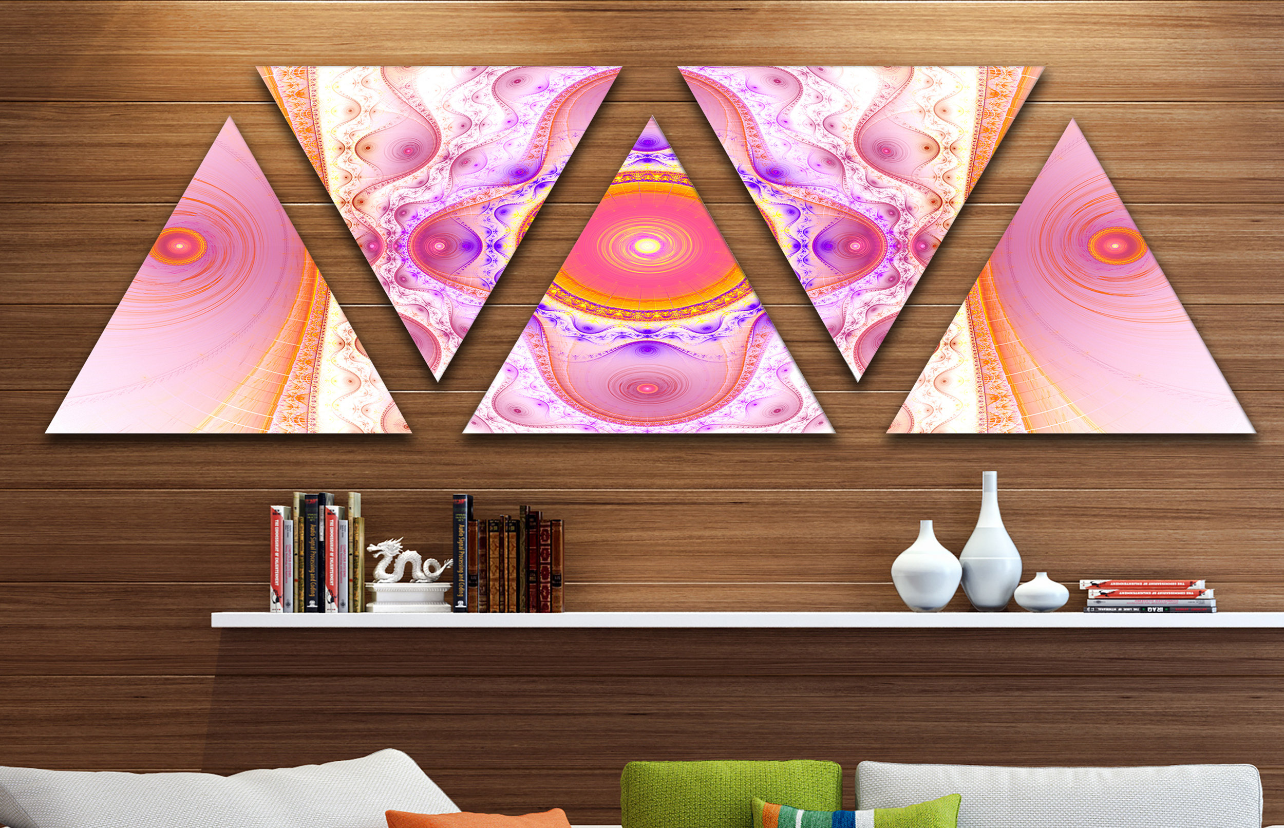 East Urban Home 'Cabalistic Pink Fractal Design' Graphic Art Print ...