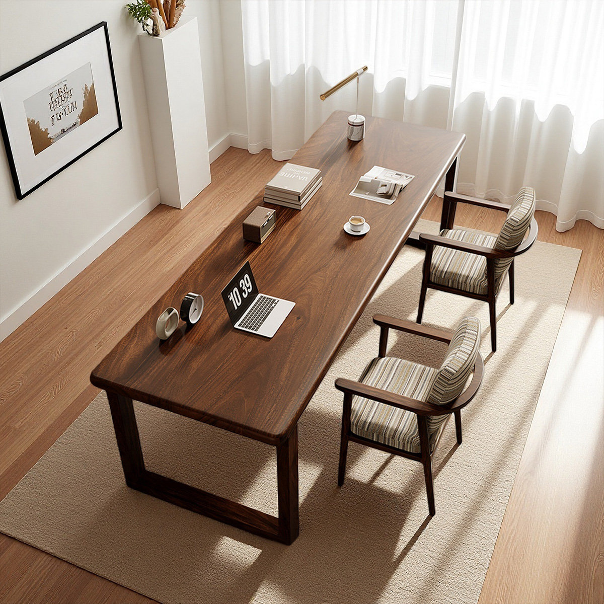 Hokku Designs Modern Simple Walnut Colour Solid Wood Desks - Wayfair Canada