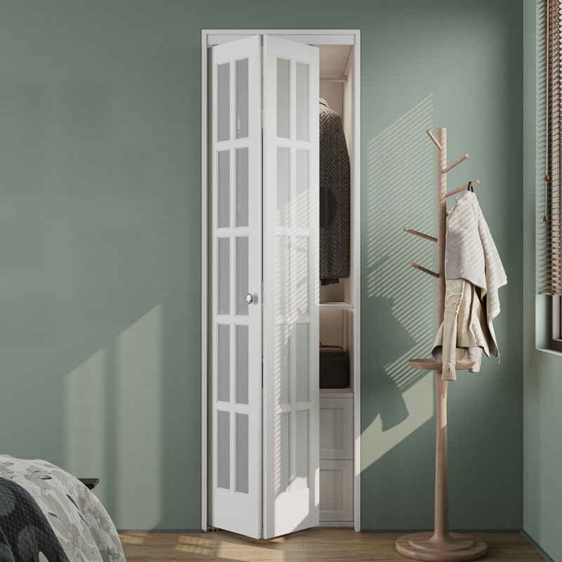 HOZONE Frosted Glass Finished Surface French Style Bi-Fold Door With ...