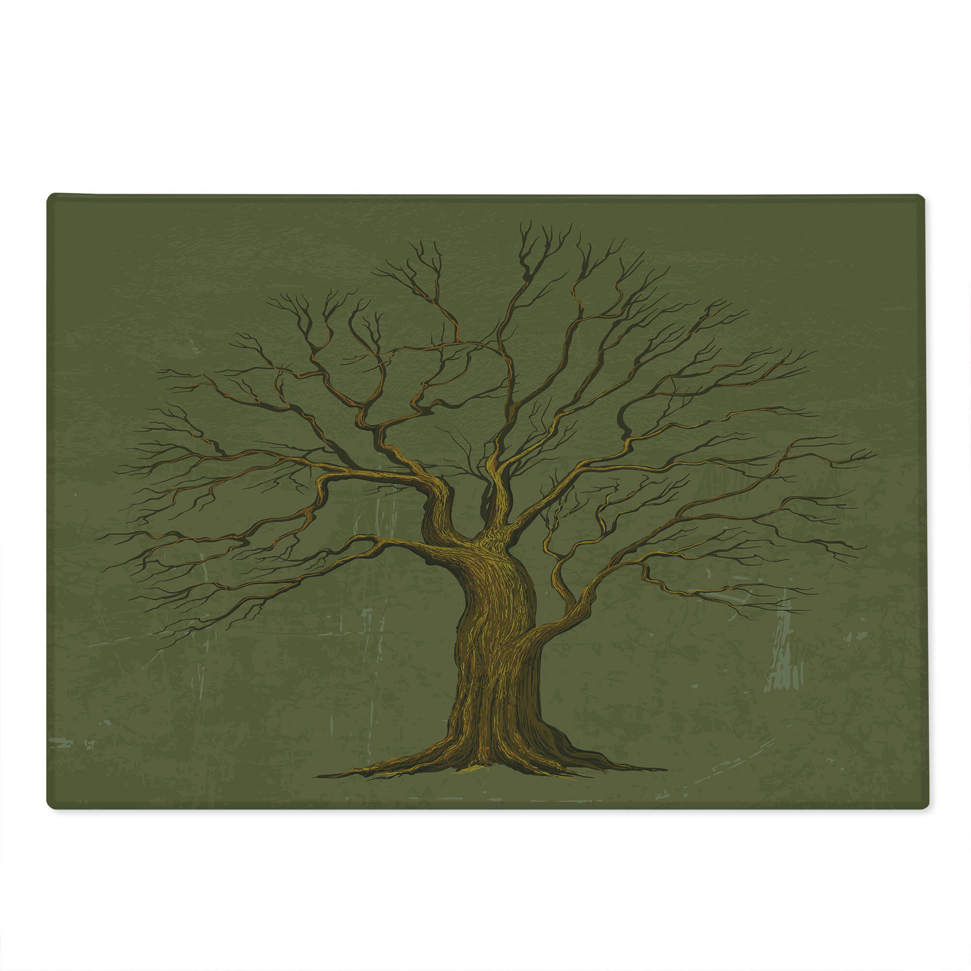 Ambesonne Tree Cutting Board Large Size Old Paper Effect Vintage Olive ...