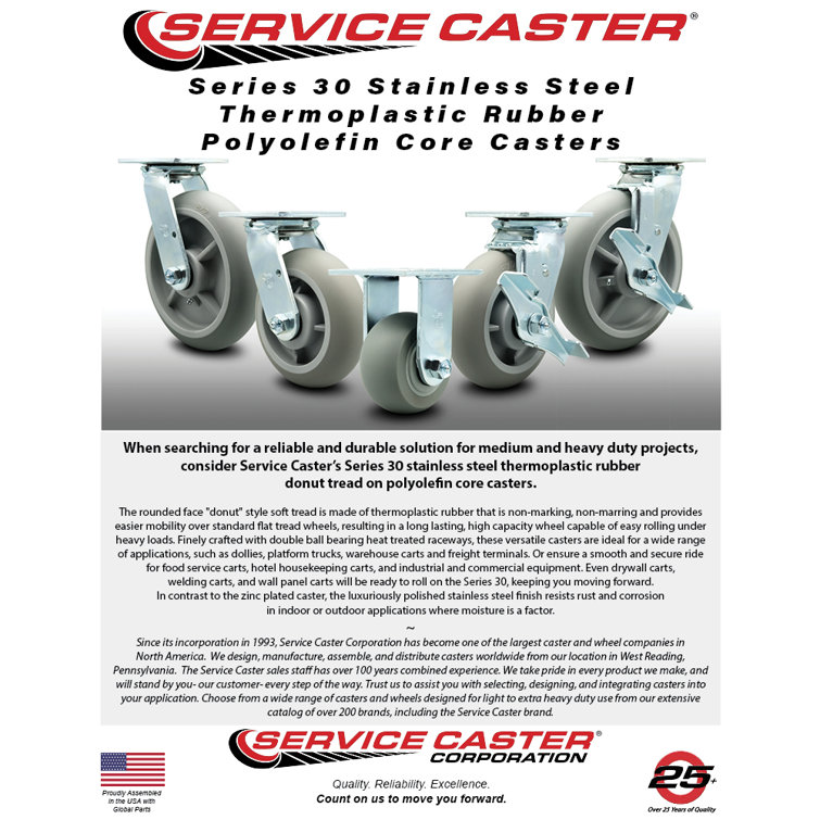 Service Caster Thermoplastic Rubber Caster - Wayfair Canada