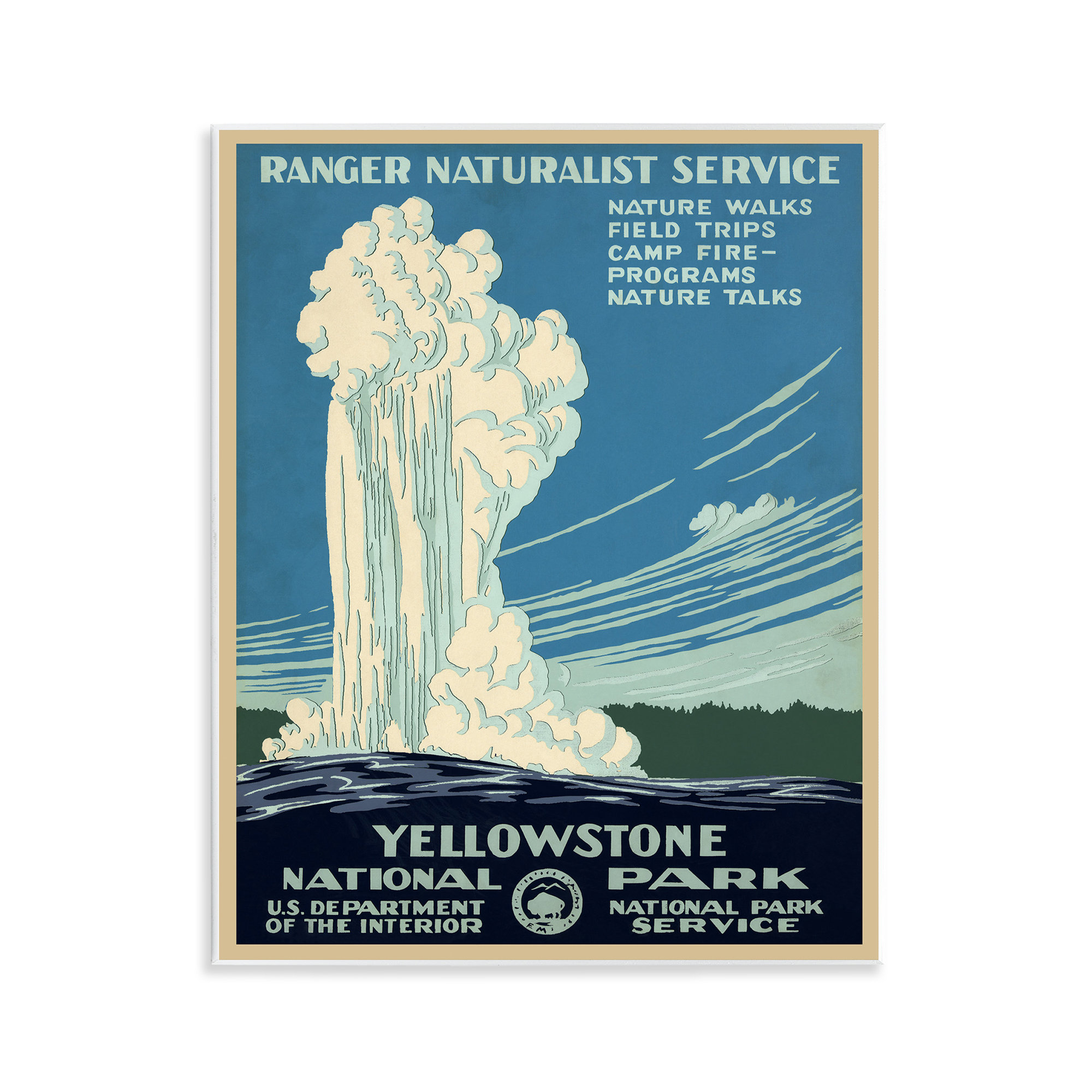 Stupell Industries Vintage Yellowstone Poster Wall Plaque Art by C. Don ...