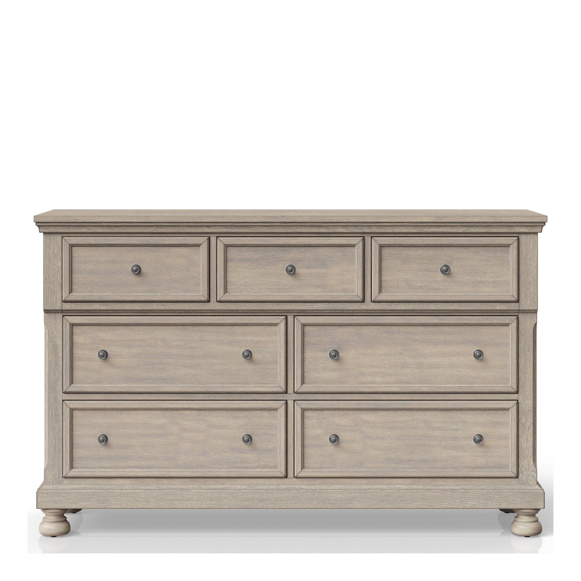 August Grove® Seven Drawer Dresser Antique Gray | Wayfair