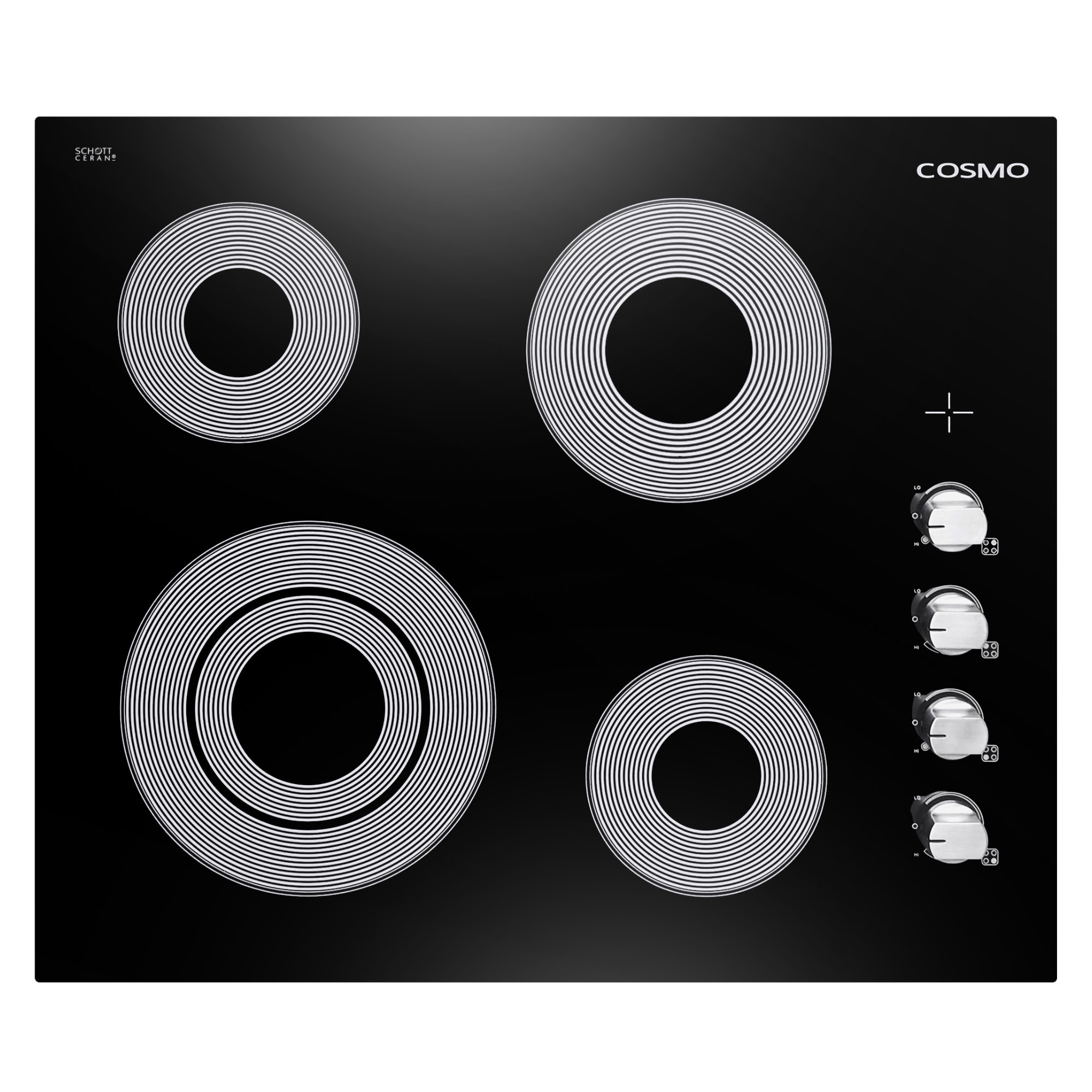 Cosmo 24 in. Electric Ceramic Glass Cooktop with 4 Elements, Dual Zone ...