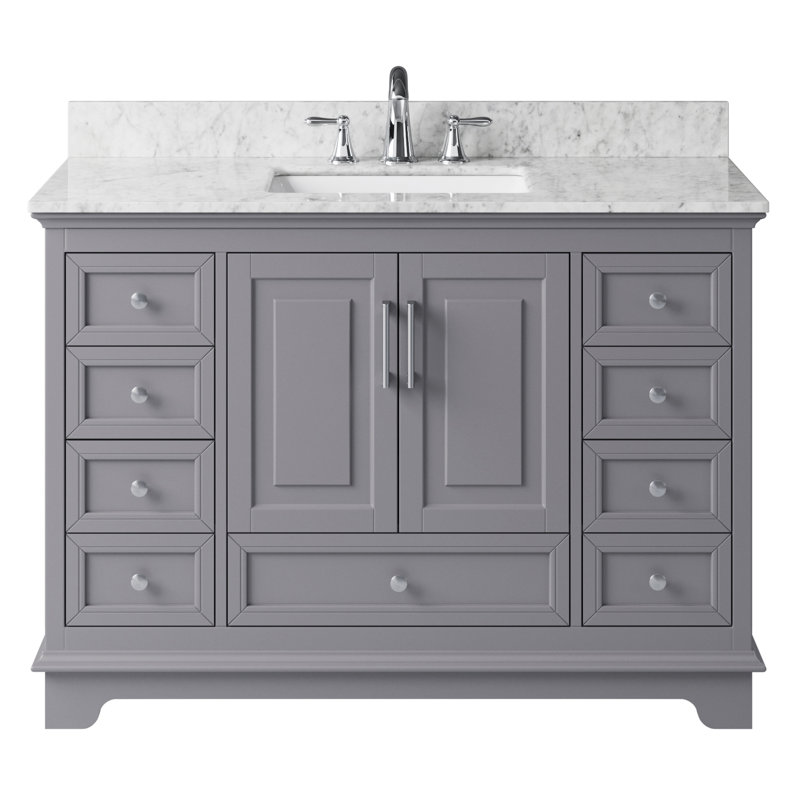Rosecliff Heights Orin 47.32'' Single Bathroom Vanity with Marble Top ...