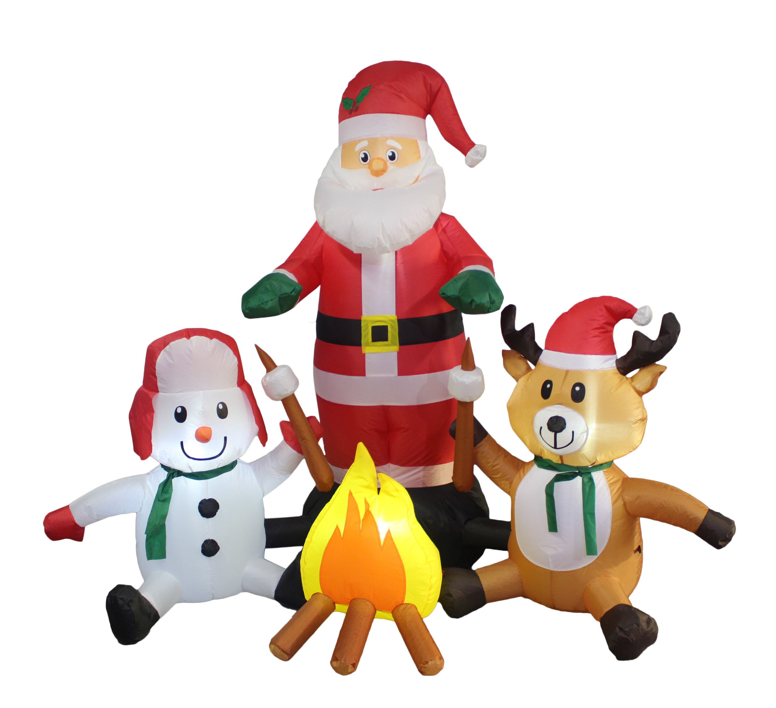 The Holiday Aisle® 6 Foot Long Lighted Christmas Inflatable Santa Claus ...