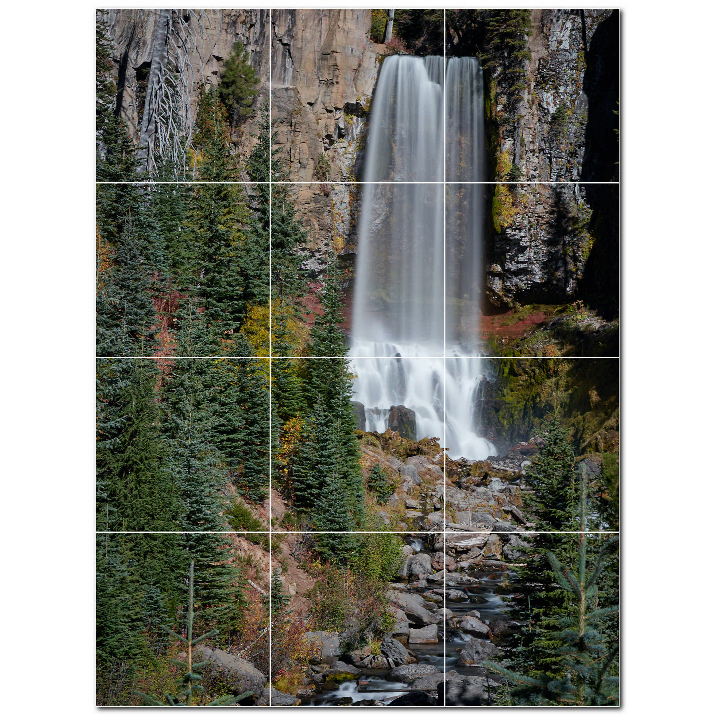 Picture-Tiles.com 12.75" x 17" Ceramic Waterfalls Photo Decorative ...