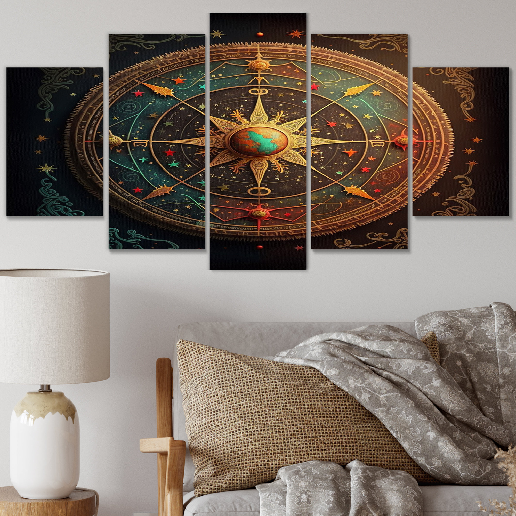 Bungalow Rose Ancient Cosmic Cartography II - Astrology Wall Art Living ...