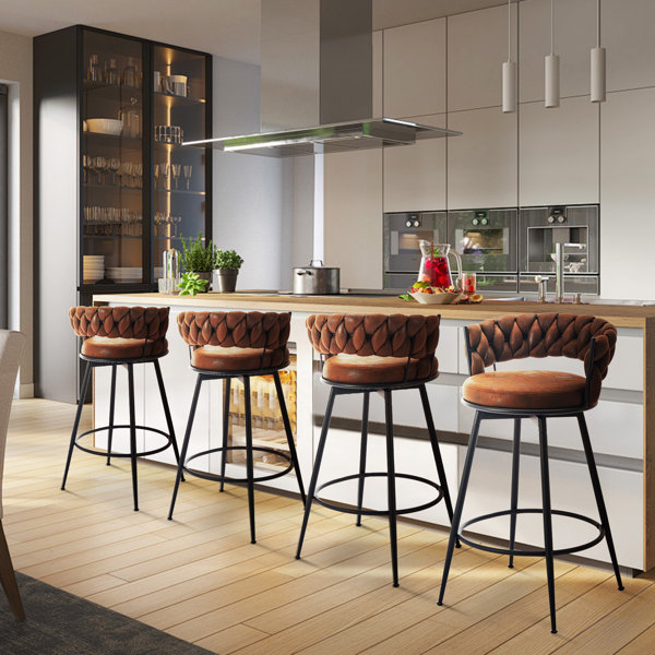 Corrigan Studio® Sabiye 28" Counter Height Bar Stools Set of 4 - 360 ...