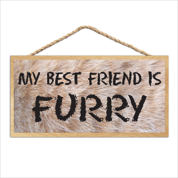 Imagine This Company My Best Friend is Furry Wood Sign | Wayfair