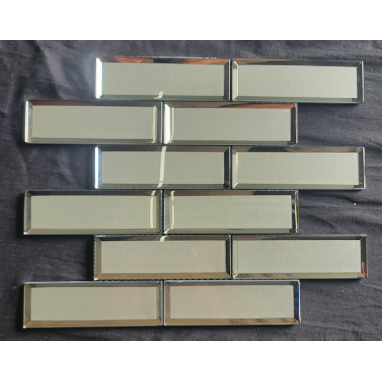 Mango Tile 3D Subway Glass 2X6 Grey - Wayfair Canada