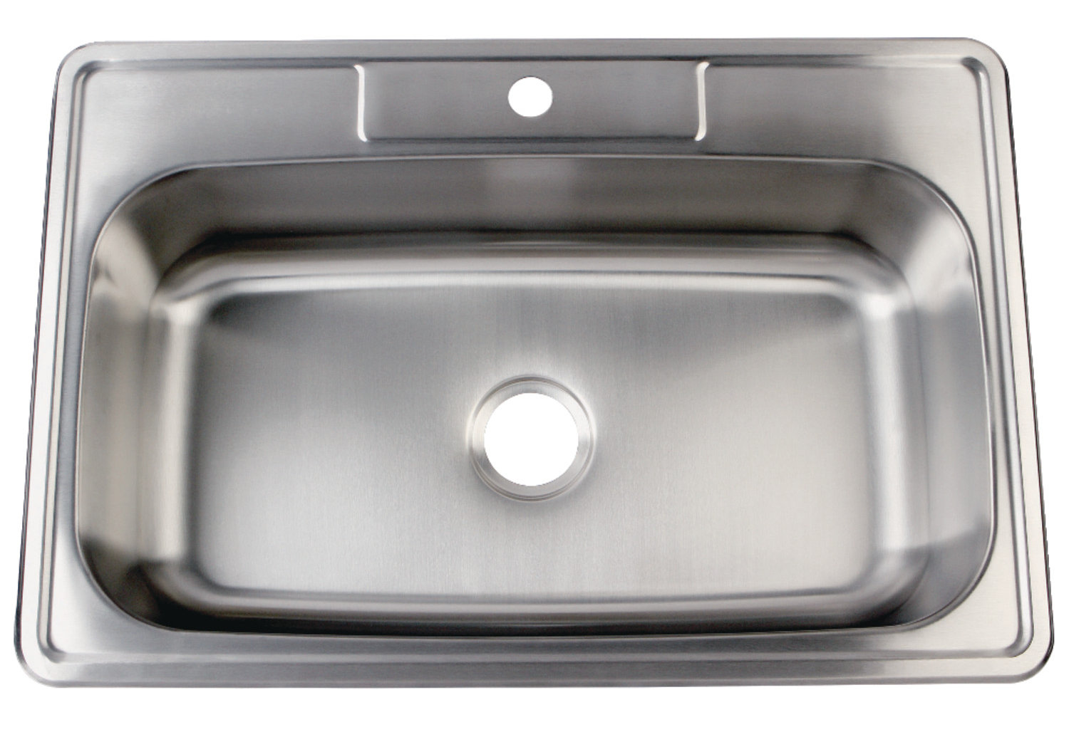 Kingston Brass Studio 33-Inch Stainless Steel Self-Rimming 1-Hole ...