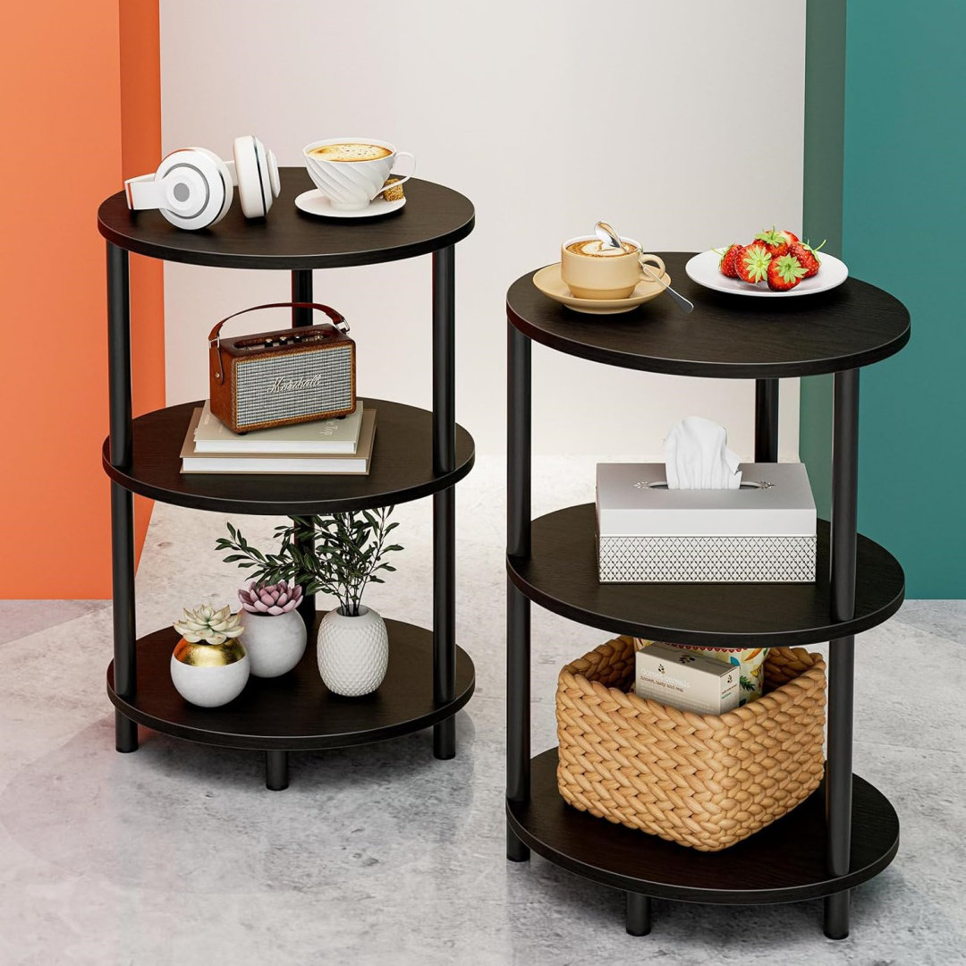 Ivy Bronx Small Round Side Table - 3-Tier Oval Accent Table For Small ...