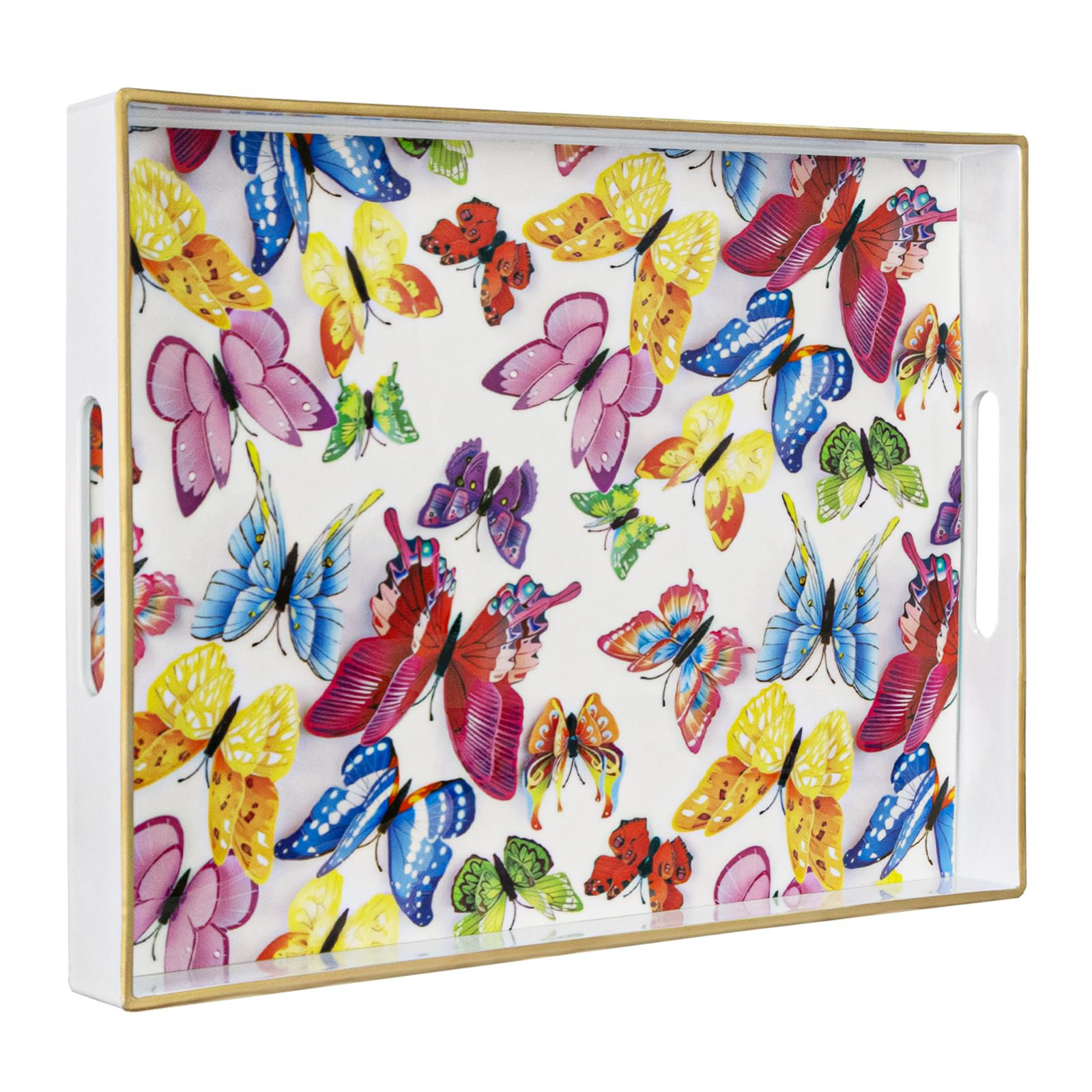 House of Hampton® Rectangle Decorative Tray, Plastic Serving Tray With ...