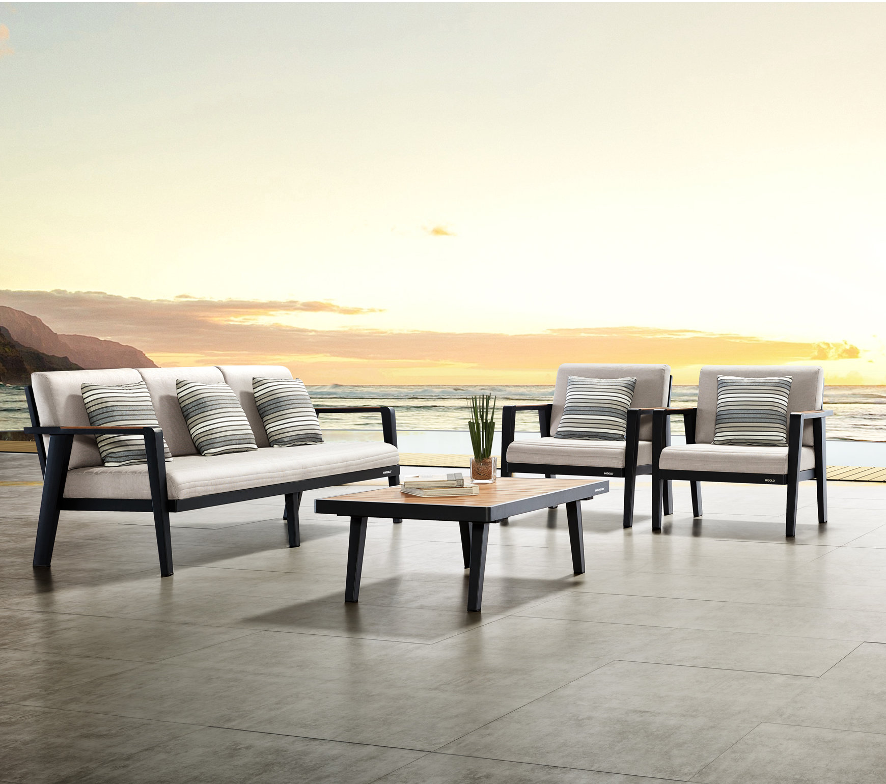 HIGOLD Emoti 4 Piece Sofa Seating Group with Cushions - Wayfair Canada