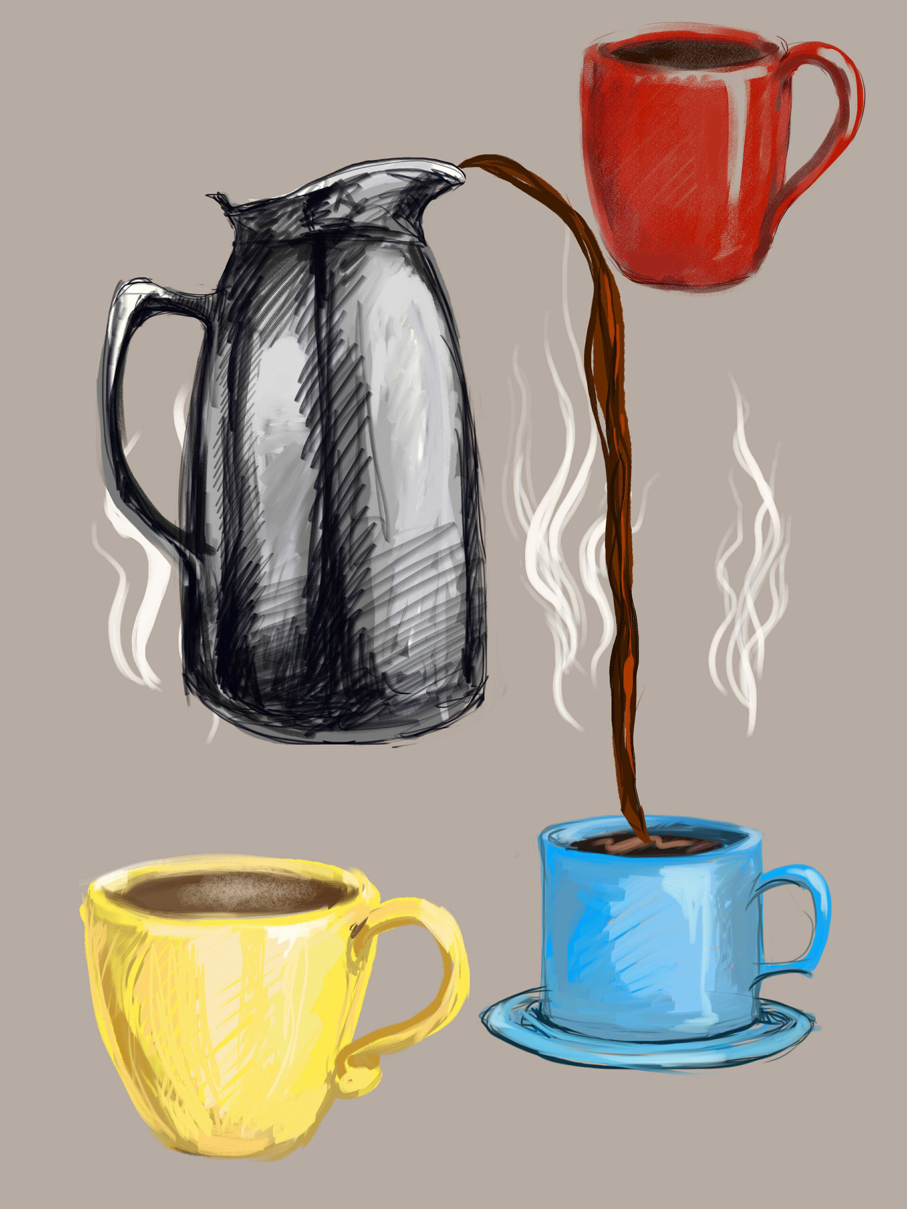 Winston Porter Coffee Color Cups - Wrapped Canvas Painting | Wayfair