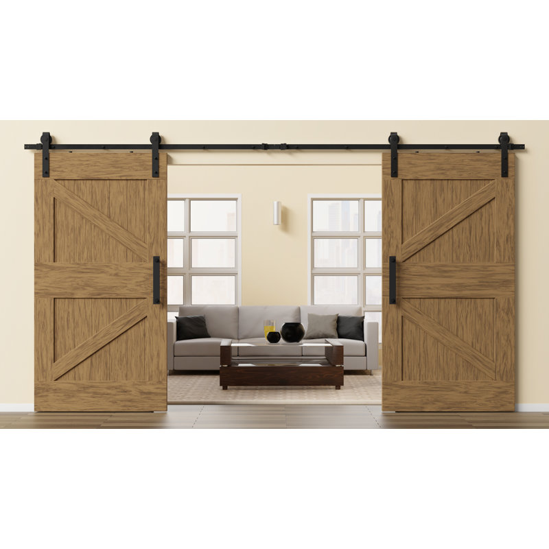 Villar Home Designs Standard Double Track Barn Door Hardware Kit | Wayfair