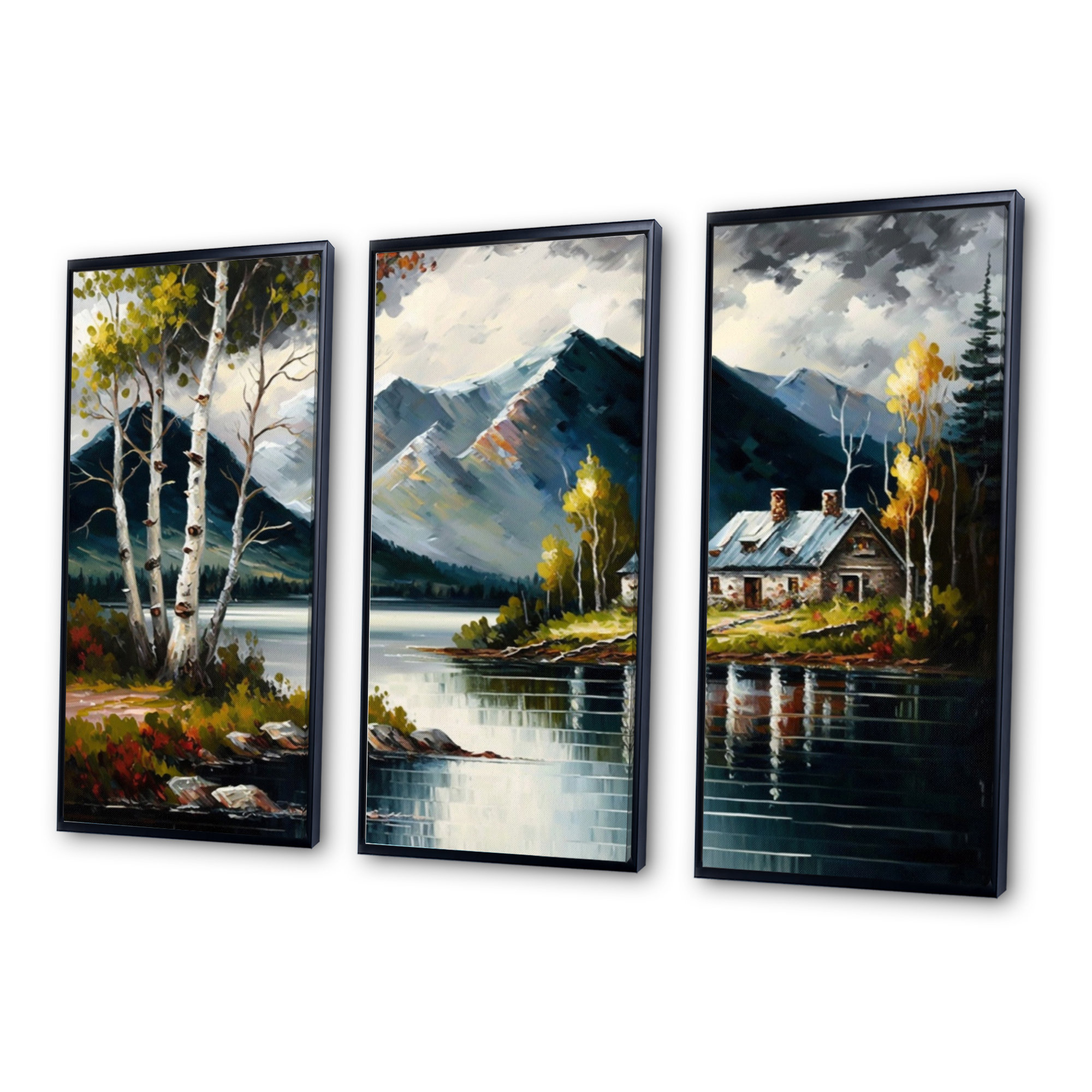 Design Art Lake House Scenery In Summer I - Farmhouse / Country Canvas ...