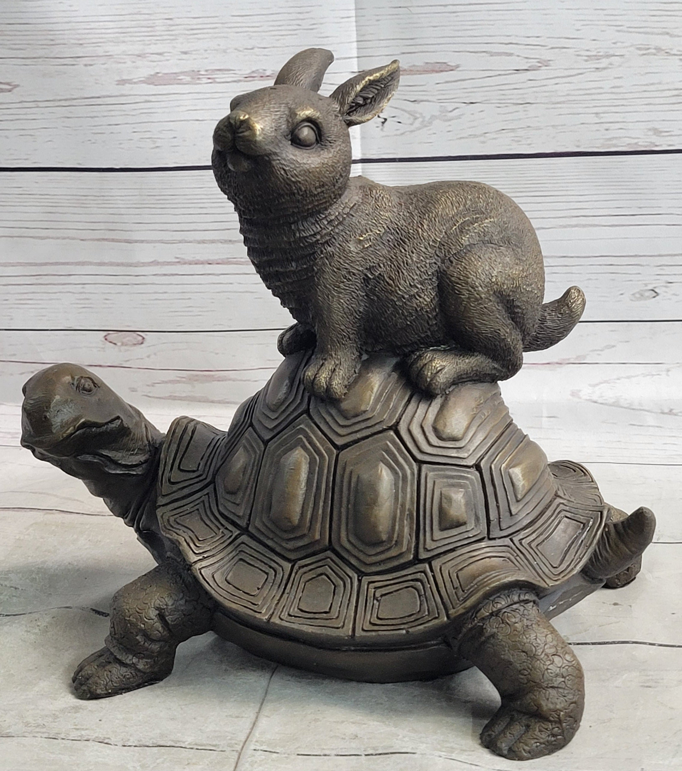 Rosalind Wheeler Tortoise and the Hare Aesop Fable Bronze Sculpture ...