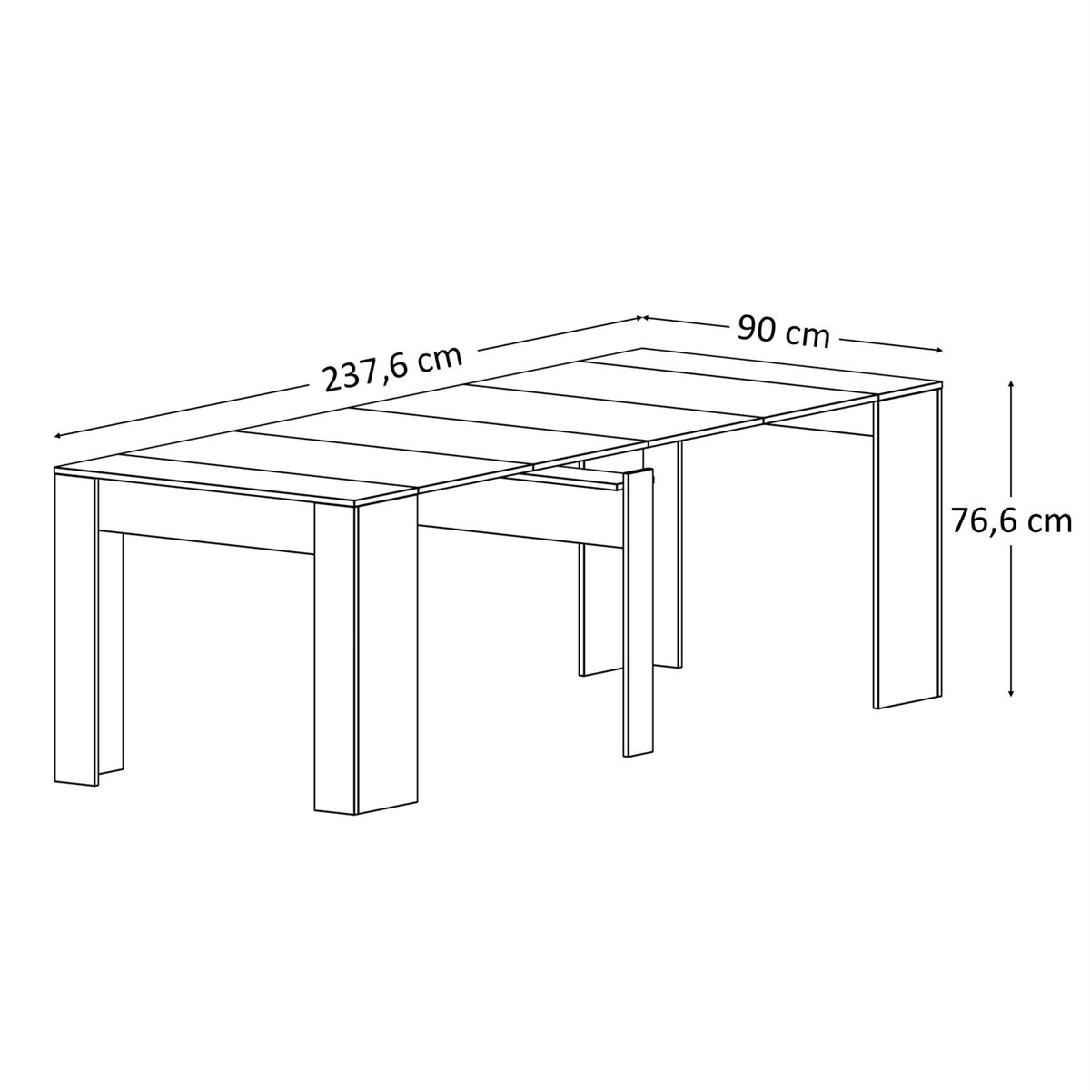 17 Stories Ledian Dining Table and Console Table Rectangular 237.7x90cm ...