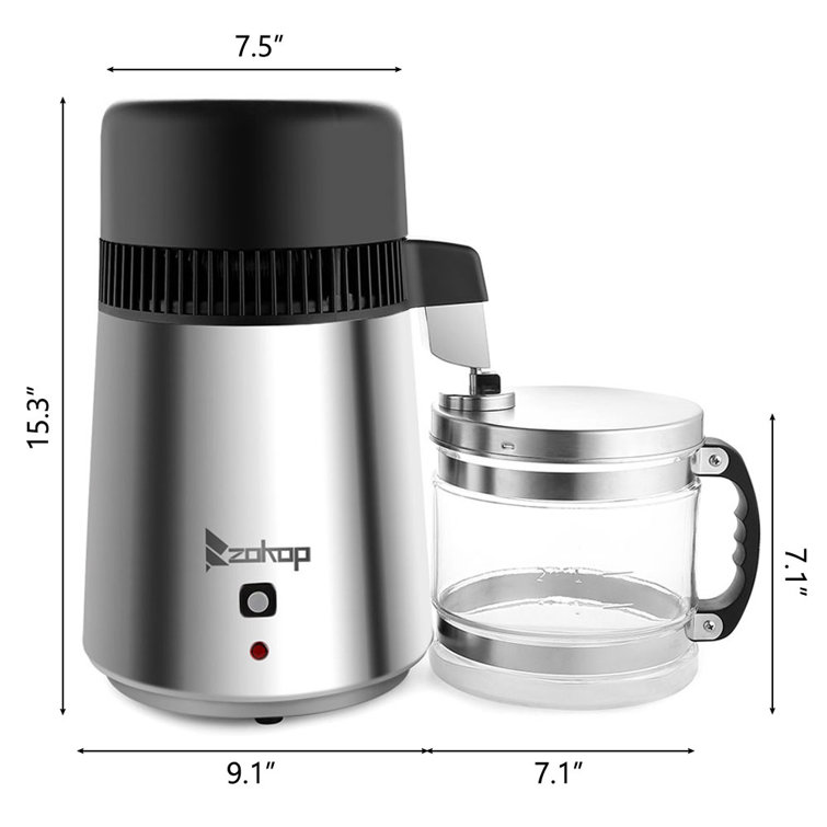 Winado 750W Stainless Steel Countertop Home Water Distiller Machine ...