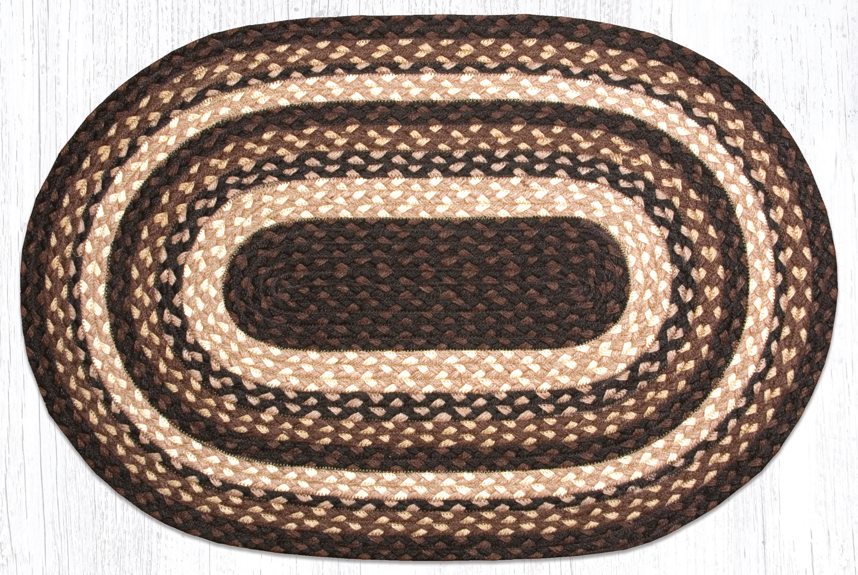 Millwood Pines Ranae Mocha/Frappuccino Braided Area Rug & Reviews | Wayfair