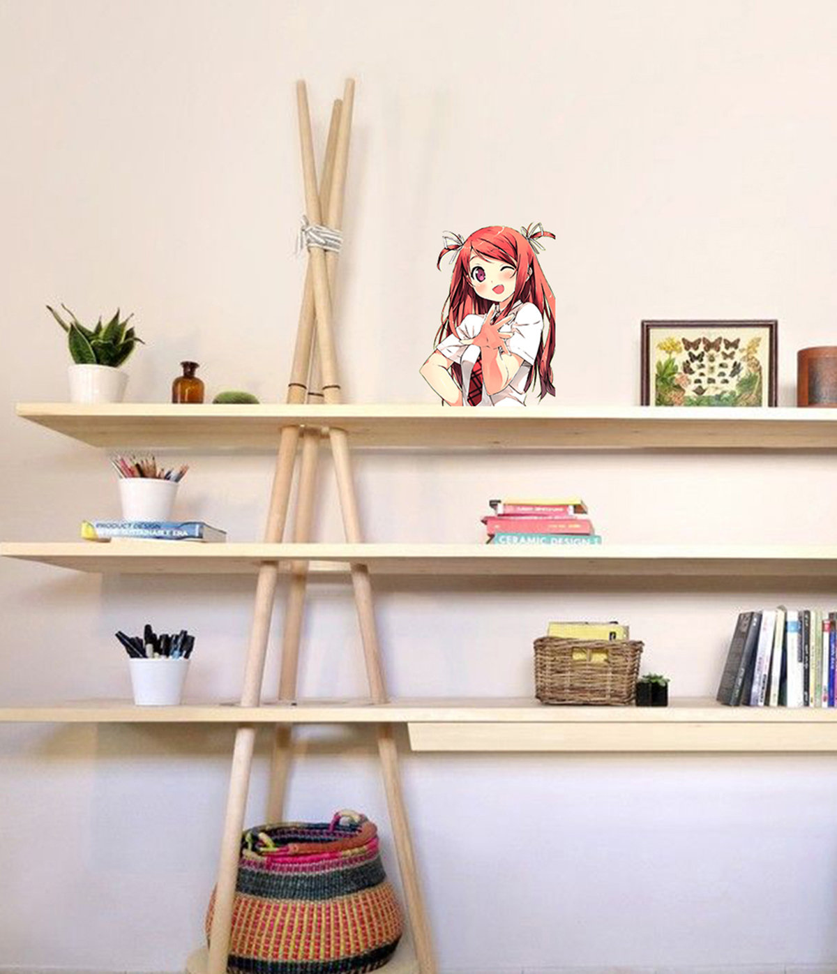 Stickalz Anime Schoolgirl Wall Decal, Anime Schoolgirl Wall Sticker ...