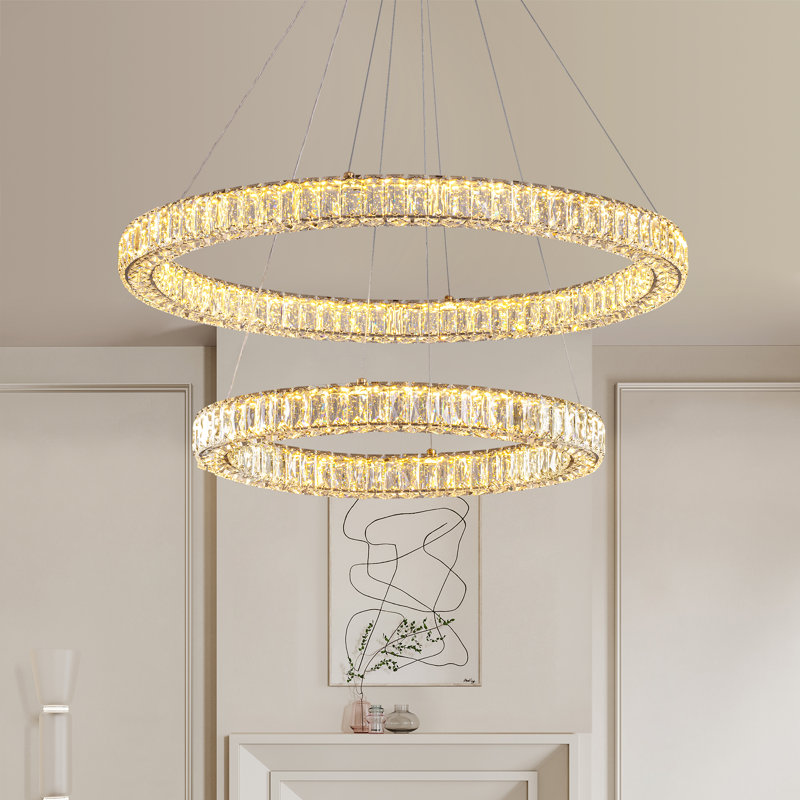 Mercer41 Jude 2 - Light LED Geometric Dimmable Chandelier | Wayfair