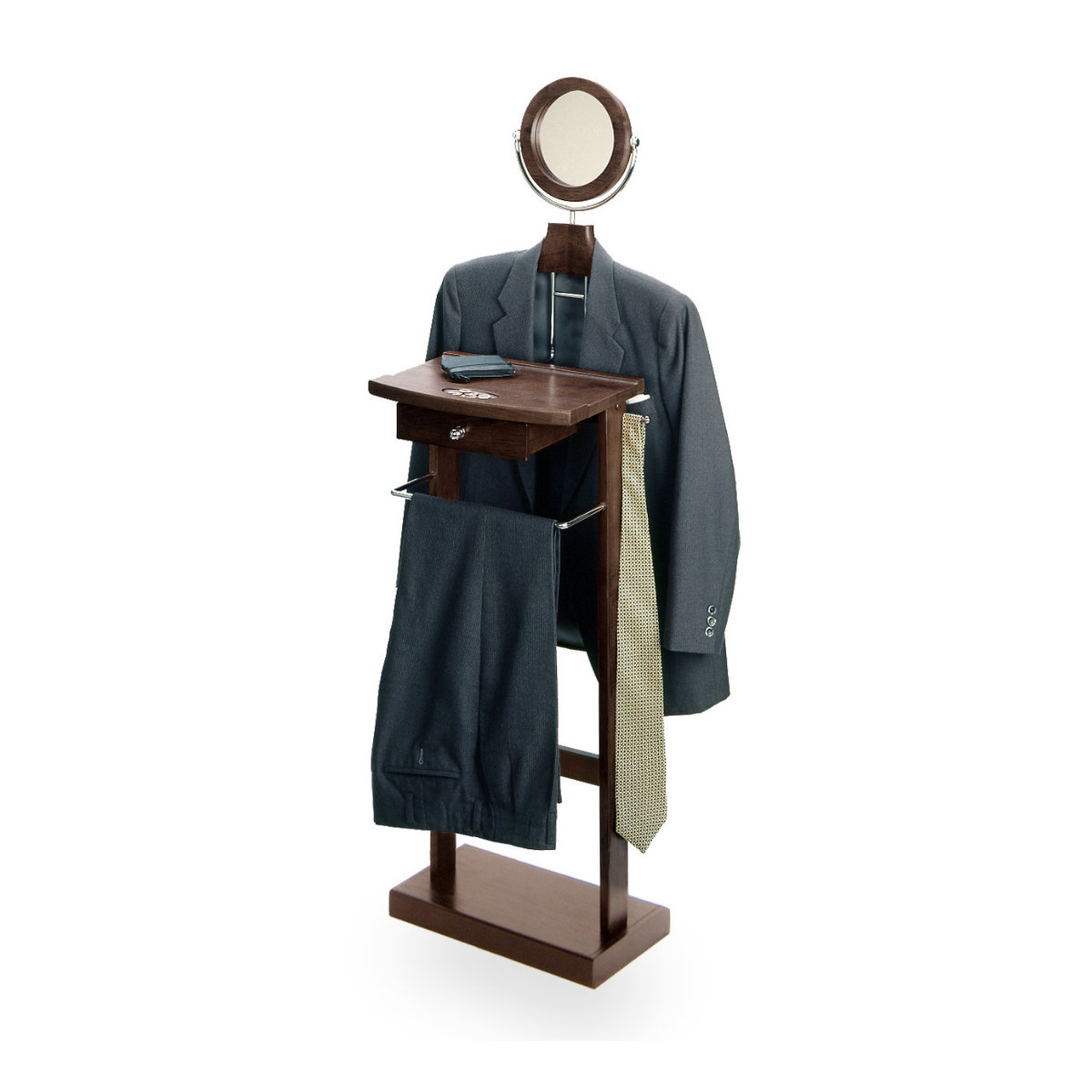 Latitude Run® Danissa Freestanding Valet Stand with Mirror and Storage ...