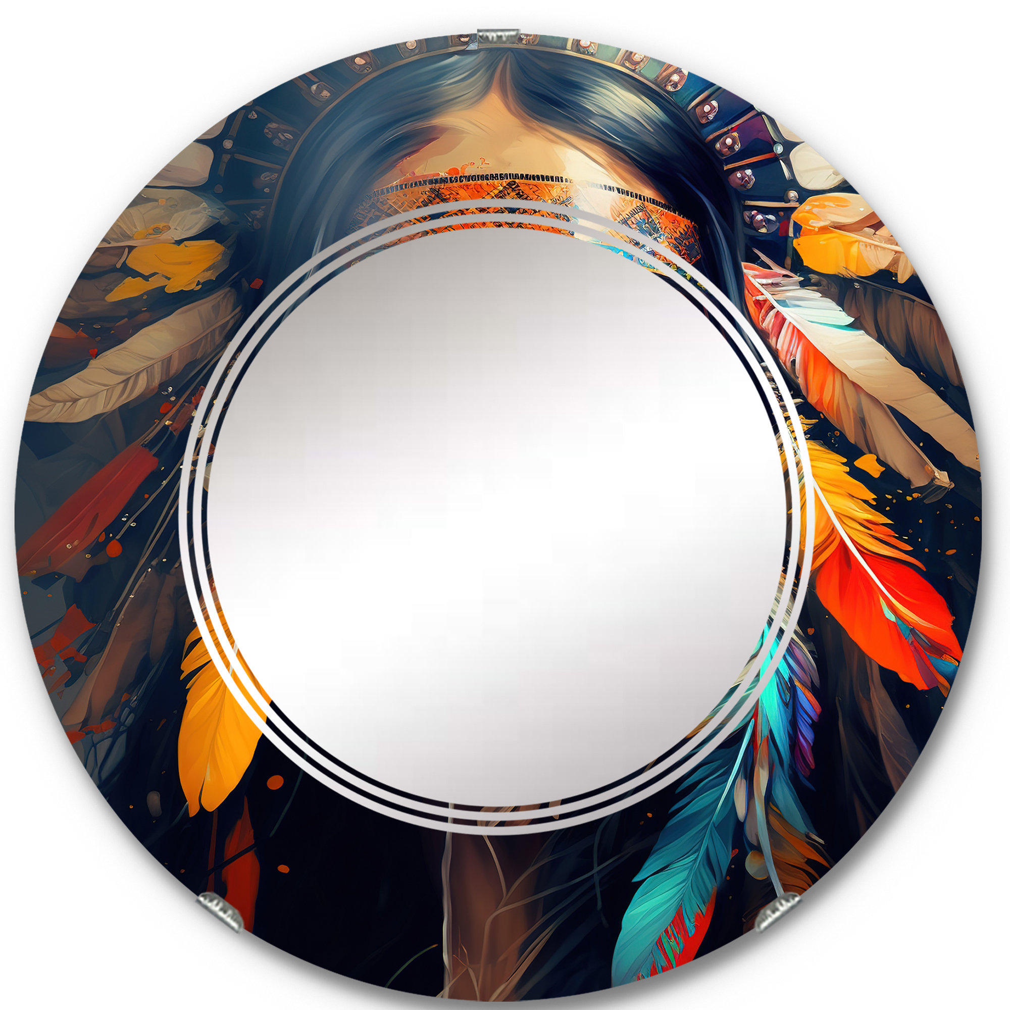 East Urban Home Colorful Native American VI - Portrait Wall Mirror ...