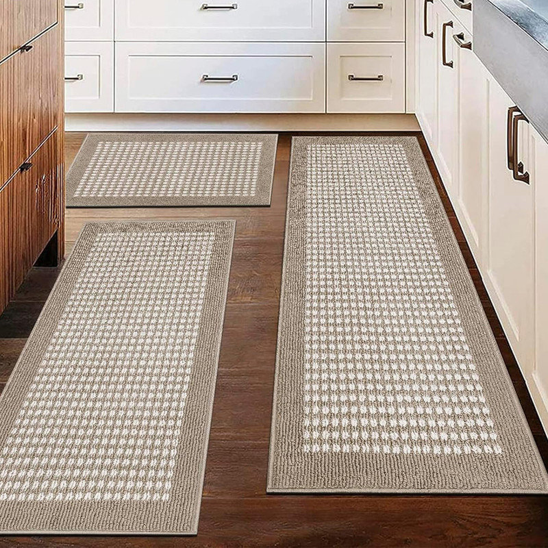 Bayou Breeze Kitchen Mat Sets 3 Piece Minimalist 3D Lattice Kitchen ...