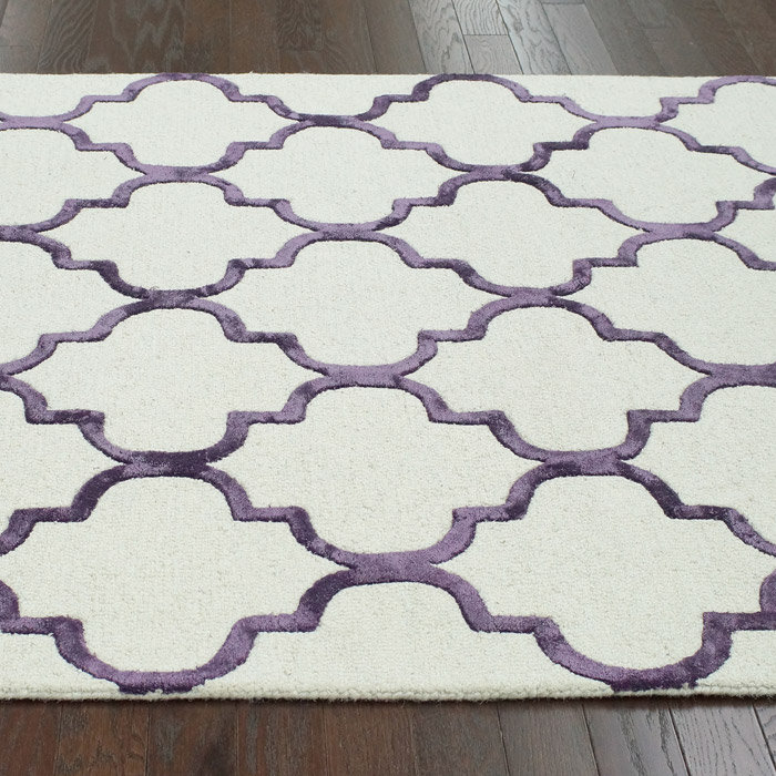 Lark Manor™ Keegan Hand-Tufted Violet/Cream Area Rug | Wayfair