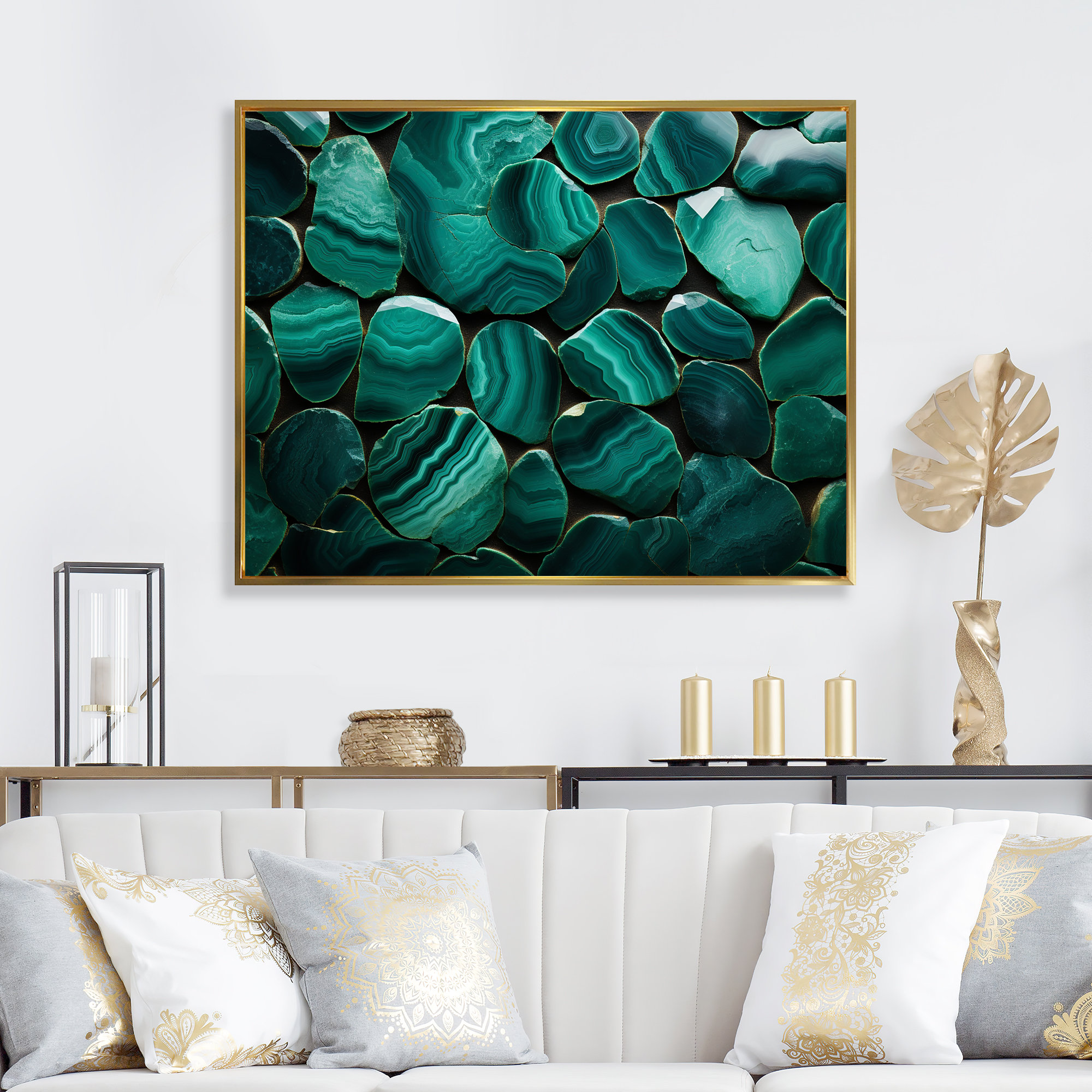 Mercer41 Green Emerald Amazonite Stone Geode II - Stone Geode Wall Art ...